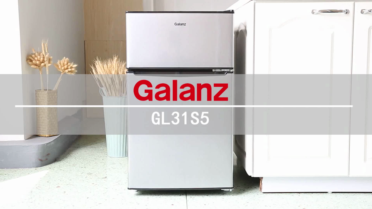 Galanz 3.1 Cu ft Two Door Mini Fridge with Freezer GL31BK, Black ...