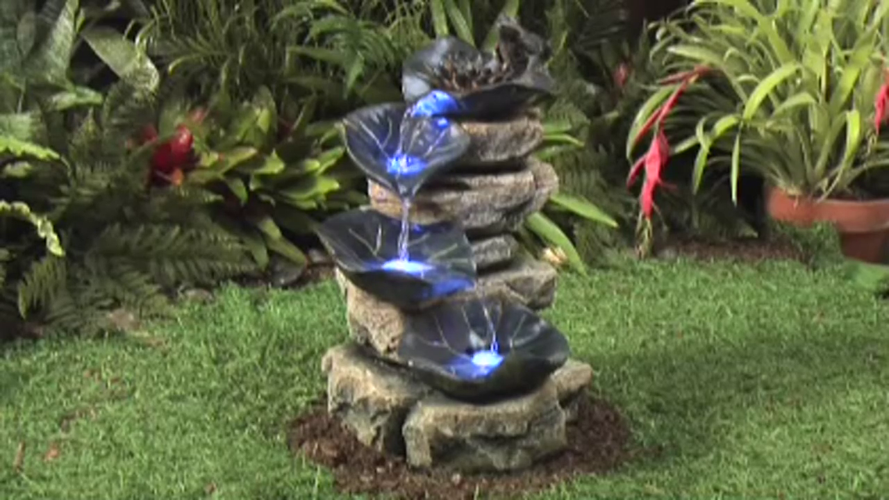 John Timberland Outdoor Frog & Lily Pad LED Light Water Fountain for ...