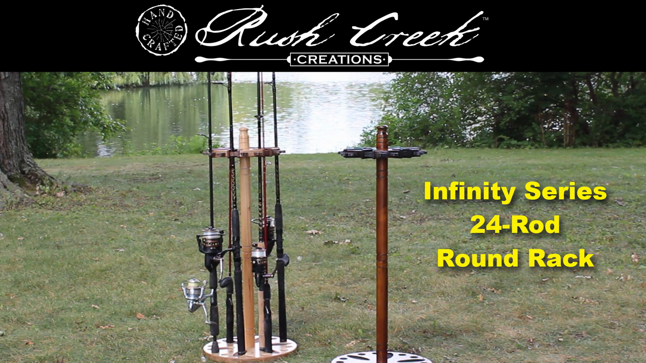 Rush Creek Creations 24 Fishing Rod Round Wood Storage Rack - Walmart.com